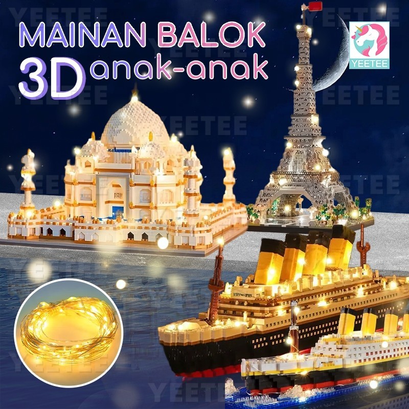 Jual YJ63BM Mainan Bricks Blok Taj Mahal World DIY Diamond Blocks Micro ...