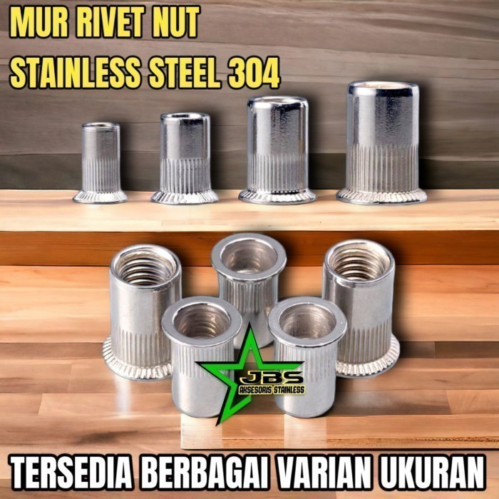Jual 5 PCS RIVET NUT STAINLESS SS 304 / MUR RIVET STAINLESS / MUR ...