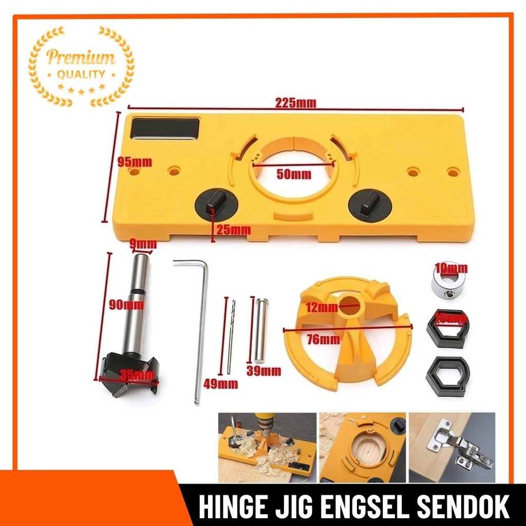 Jual Hinge Drilling Jig Hole Saw Guide Locator Alat Pasang Engsel ...