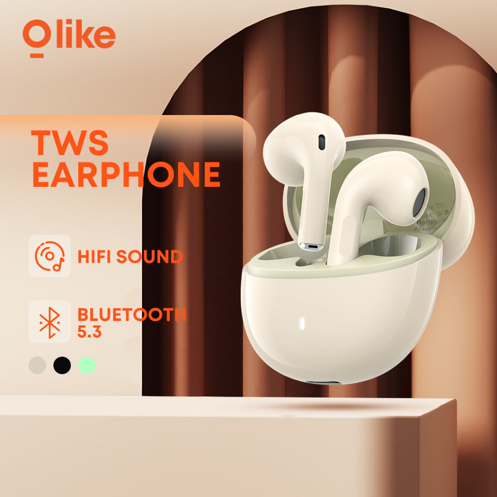 Jual Headset TWS Olike T111 Earphone Headset Wireless Bluetooth TWS 5.3 Long Standby Time - Hifi ...