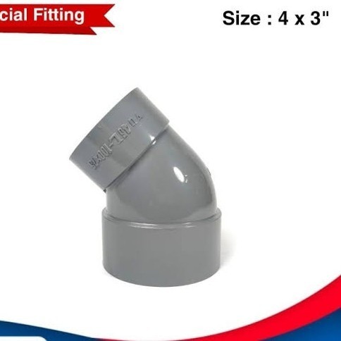 Jual Reducer keni 45 derajat 4" x 3" inch RUCIKA Reducing knee vlok ...