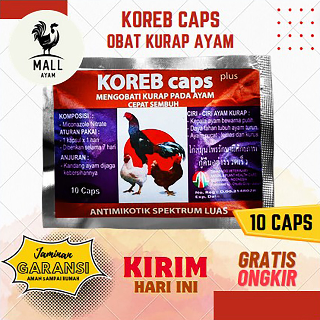 Jual AYAM MALL Obat Ayam Sakit Kulit Kurap Koreb Caps Plus 10 Kapsul ...