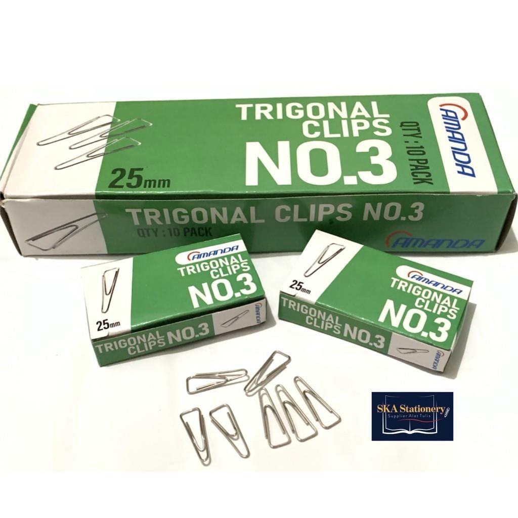 Jual Penjepit Kertas/Paper Clip/Trigonal Clip Kecil No 3 25mm Amanda ...