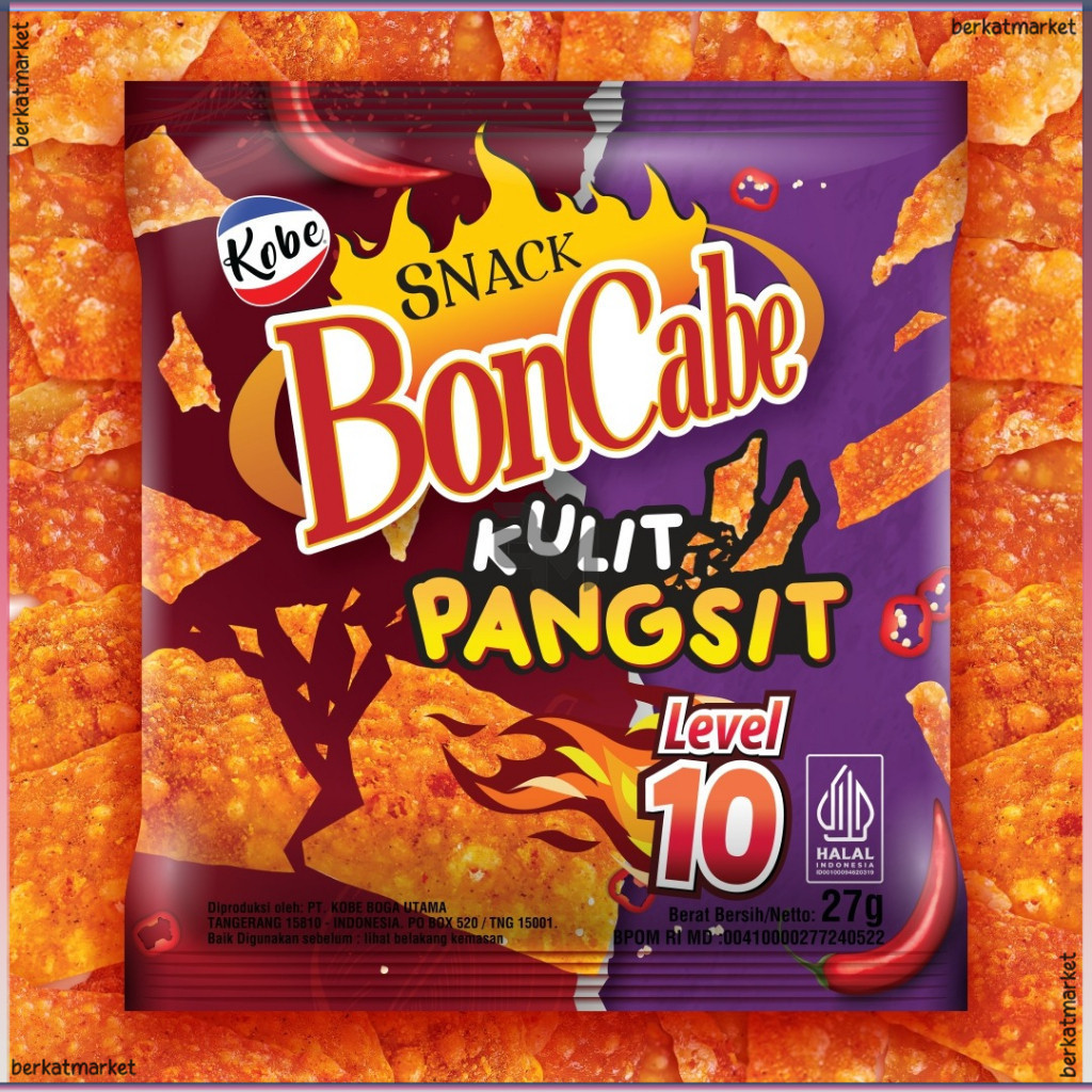 Jual Kobe Snack Bon Cabe Kulit Pangsit Level 10 Pedas 27gr Boncabe Bon ...