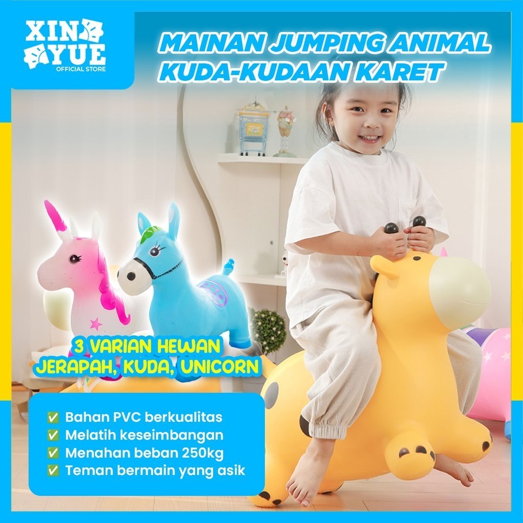 Jual Xin Yue Mainan Kuda Kudaan Anak Jumping Animal Horse Karet Tebal ...