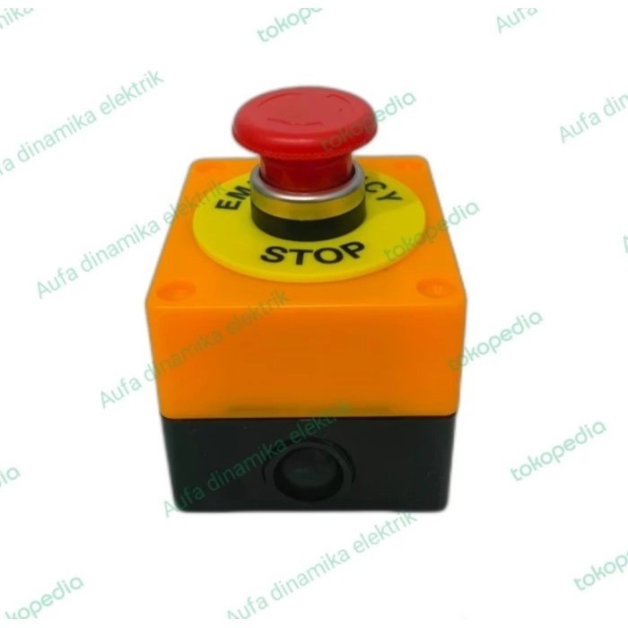 Jual AC99 PUSH BUTTON TOMBOL EMERGENCY STOP 22mm 1 NC 1NO PLUS BOX NAME ...