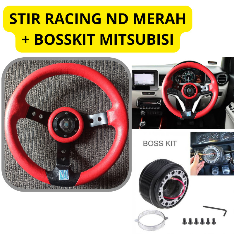 Jual Stir Racing Mobil Premium ND Merah 14 inc + Bosskit Mitshubisi ...
