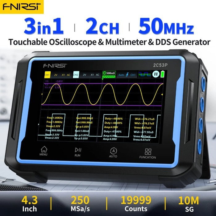 Jual FNIRSI 2C53P 3in1 Digital Handled Oscilloscope Multimeter Signal Generator Touch Screen 2 ...