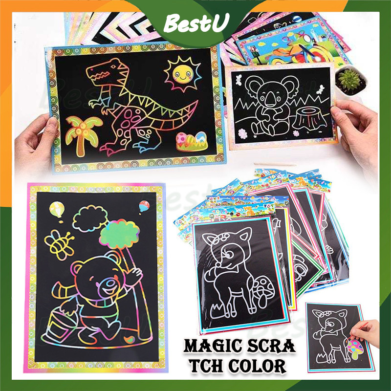 Jual Magic Scratch Color / Mewarnai Anak Magic Scratch / Mewarnai Pasir ...