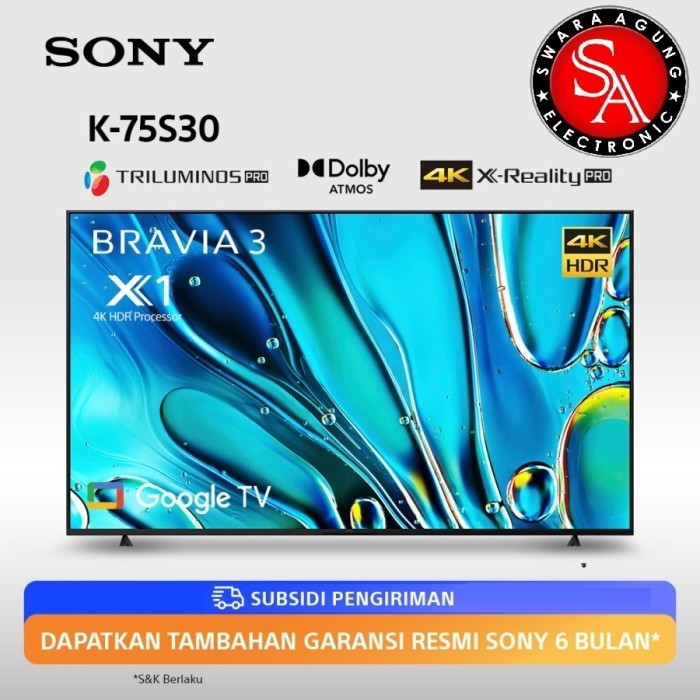 Jual Led UHD 4K Google TV 75 Inch SONY Type : K75S30 - Bravia S Series ...
