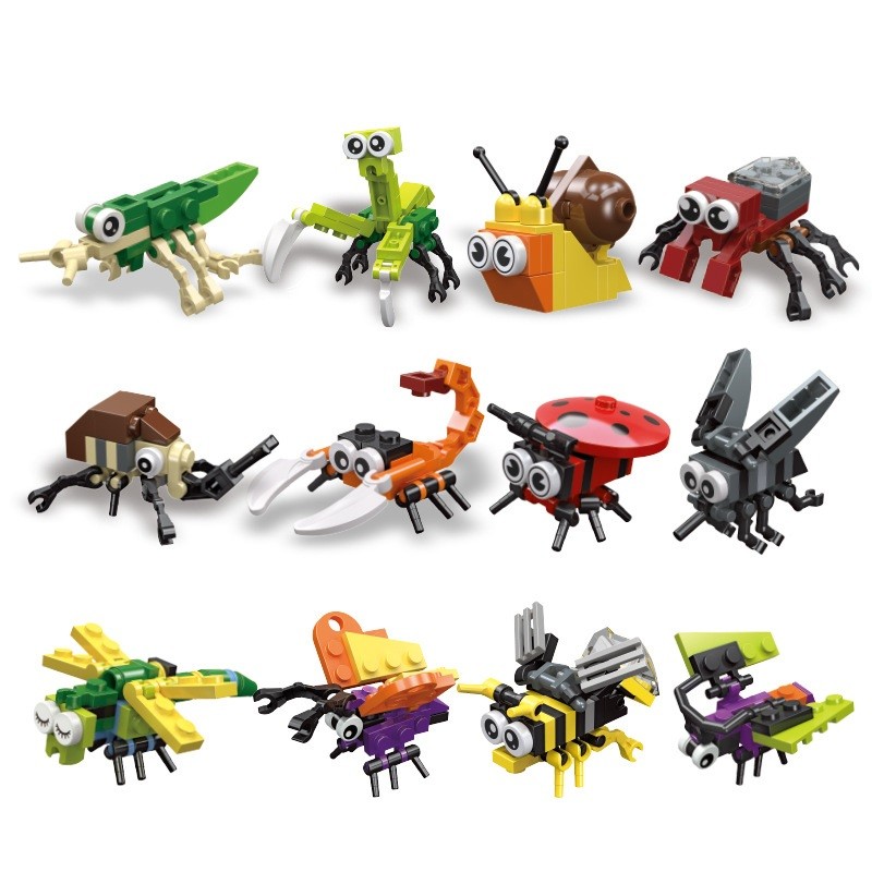 Jual Moc Zoo Park Animals Bulk Set Insect World Butterfly Honeybee ...