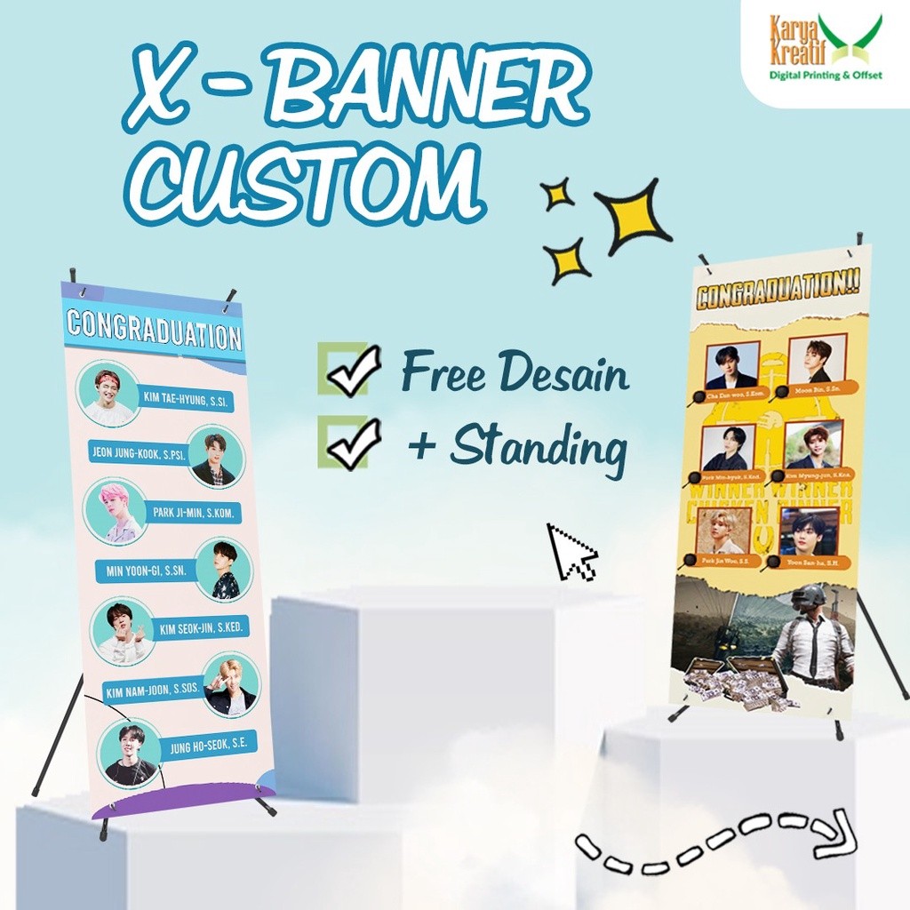Jual CETAK X BANNER CUSTOM GRATIS KAKI 160 X 60 CM | Shopee Indonesia