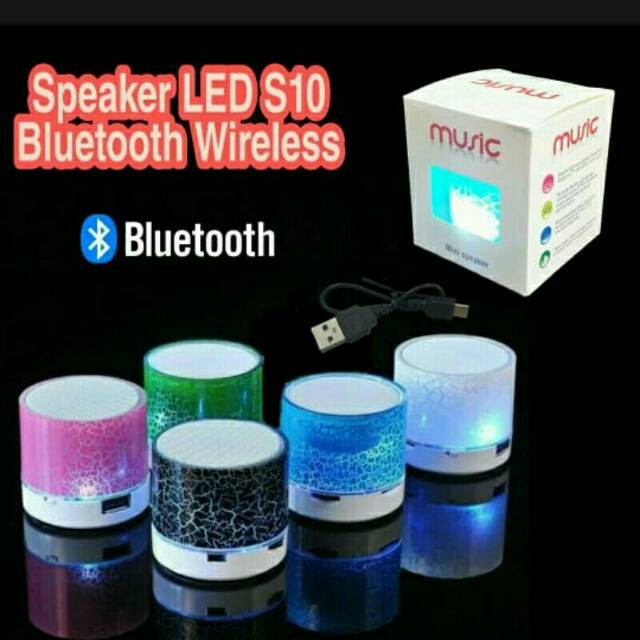 Jual Speaker Bluetooth Model Kaca Retak / Portable Speker Mini Music Box LED S10 Lampu disco ...