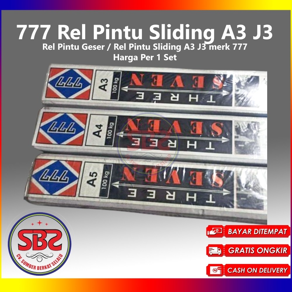 Jual 777 Triple Seven Rel Pintu Geser / Rel Pintu Sliding A3 J3 merk ...