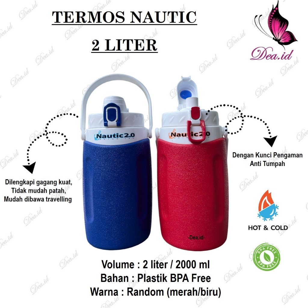 Jual [DEAOFFICIAL] TERMOS AIR NAUTIC DRINK JAR HOT & COLD 2 L LION STAR ...