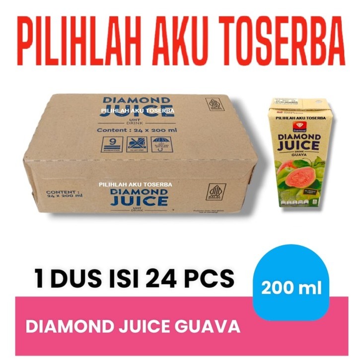 Jual DIAMOND JUICE GUAVA Jus Jambu 200 ml - ( HARGA 1 DUS ) | Shopee ...