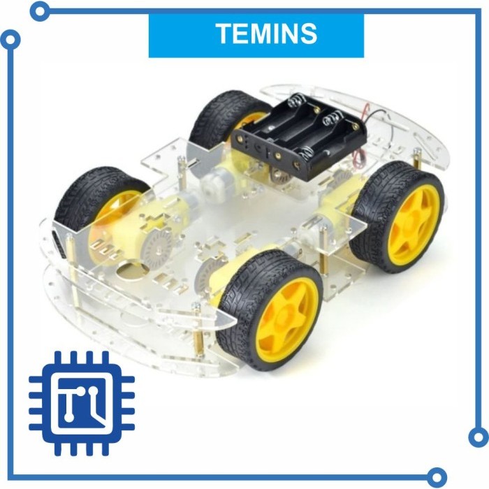 Jual Robot Smart Car Chassis DIY Kit Rangka Mobil Pintar Arduino 4WD ...