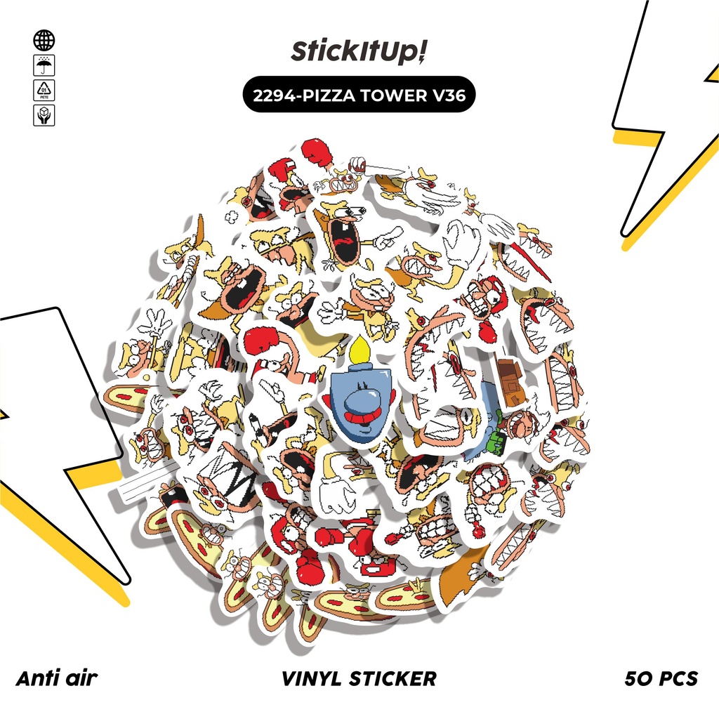 Jual COD 50 Pcs Sticker Pack PIZZA TOWER 36 Lucu Aesthetic Vynil ...