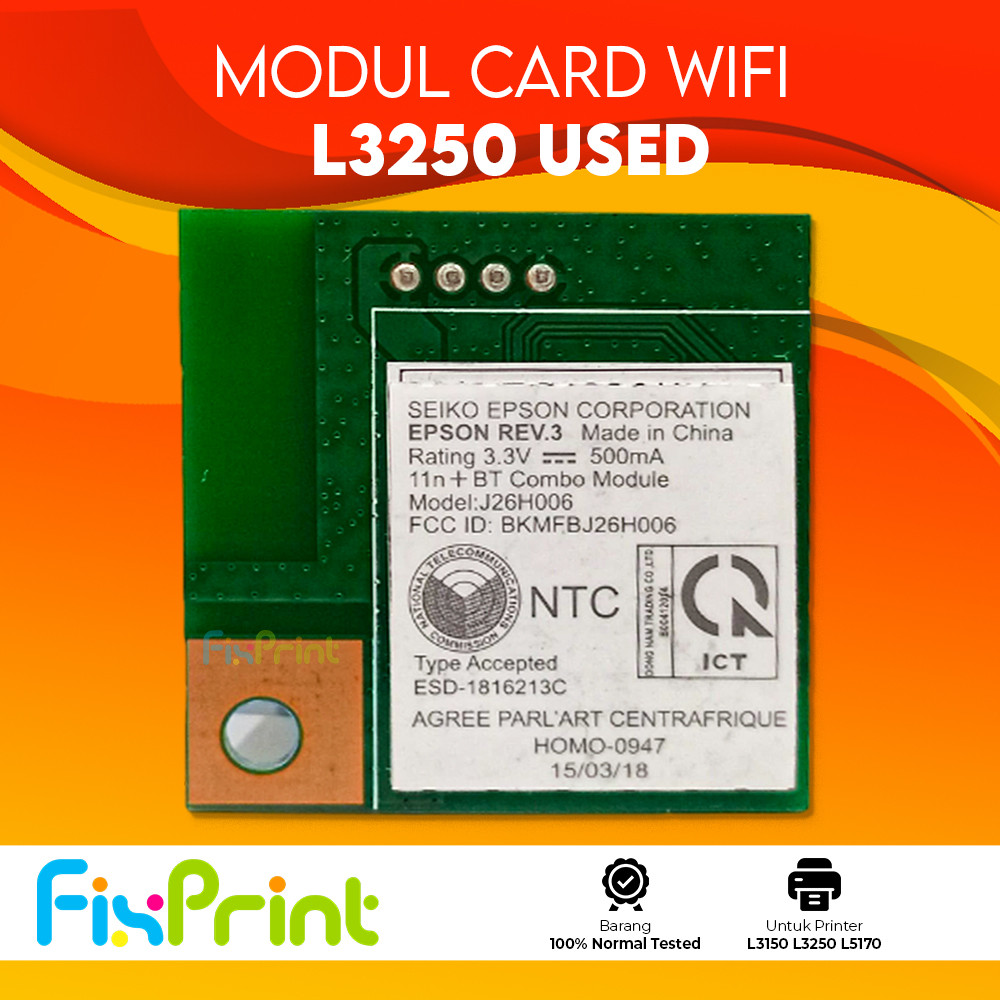 Jual Modul Card PCB Wifi Epson EcoTank L3250 Used Modul Wireless Card ...