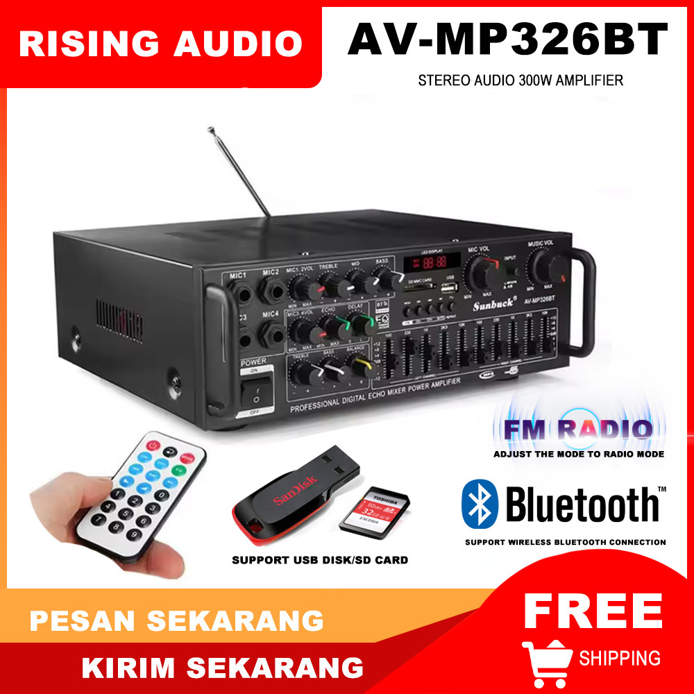 Jual RISING AUDIO 326 Audio Amplifier for Car Home Bluetooth | Shopee Indonesia