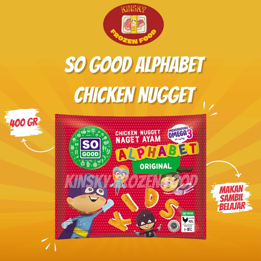 Jual SO GOOD CHICKEN NUGGET ALPHABET ORIGINAL 400GR | Shopee Indonesia