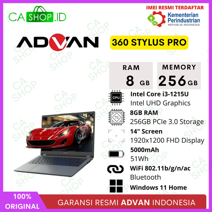 Jual Laptop Advan 360 Stylus Pro Sketsa Notebook Flip 2in1 Tablet Touch ...
