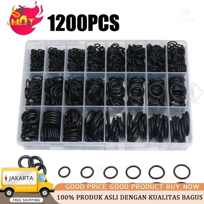 Jual 1200pcs Karet Seal O Ring HNBR / Rubber O Ring Seal Tightening +Box COD | Shopee Indonesia