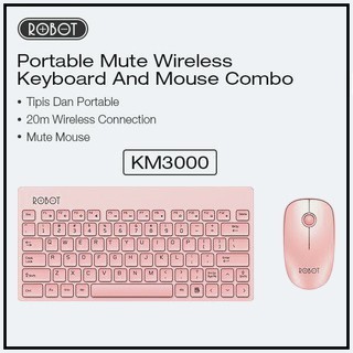 Jual SM SALE Keyboard + Mouse Combo ROBOT KM3000 Potable Mini Wireless ...