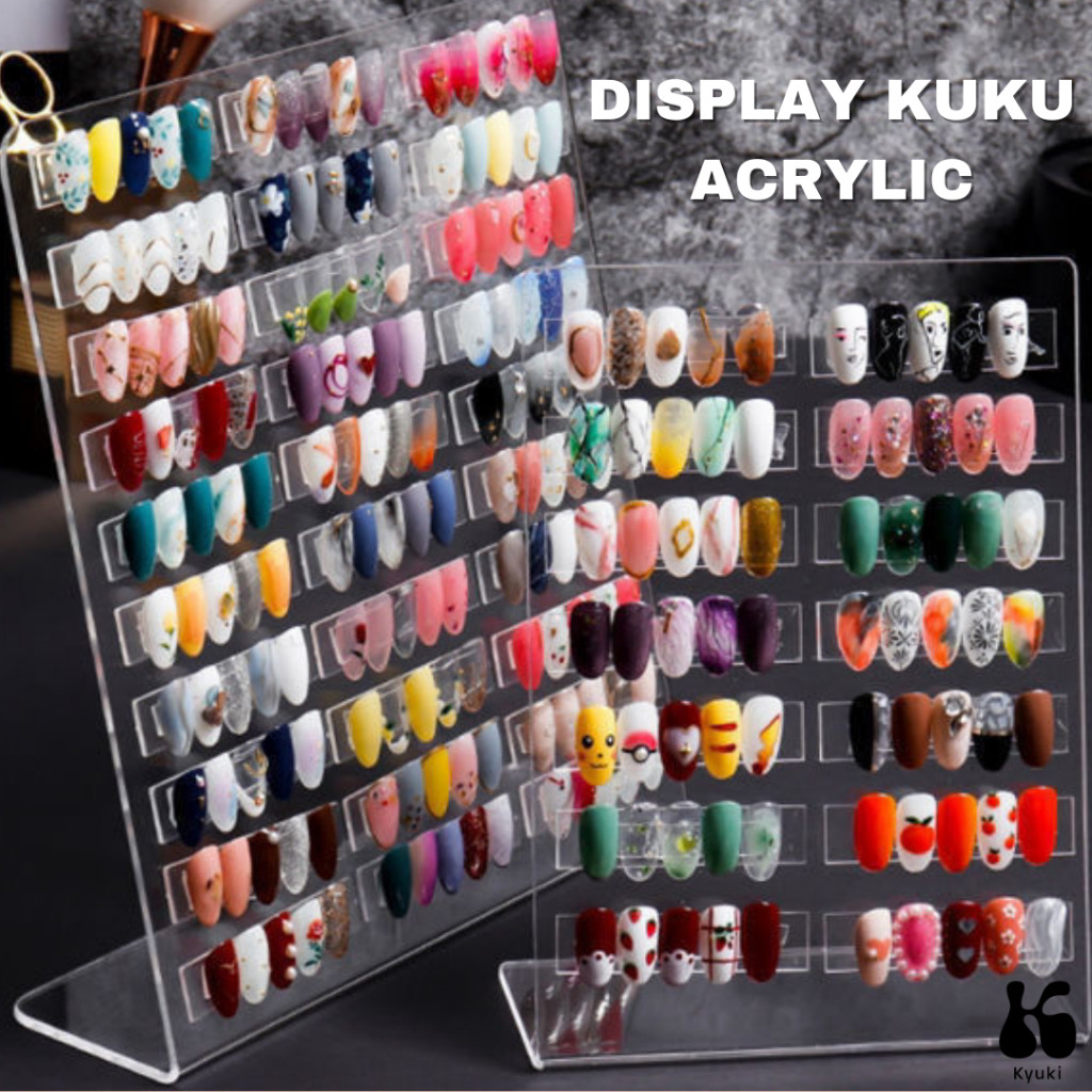 Jual DISPLAY ACRYLIC STAND Nail Art 10 Sekat/ Display Kuku Palsu Bahan ...