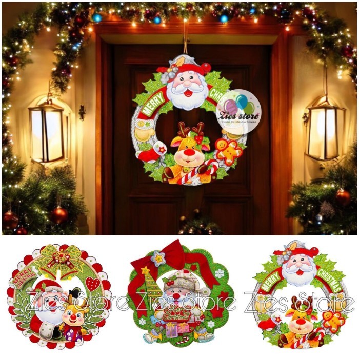 Jual Dekorasi Natal Tempelan Dinding / Hiasan Kertas Merry Besar ...