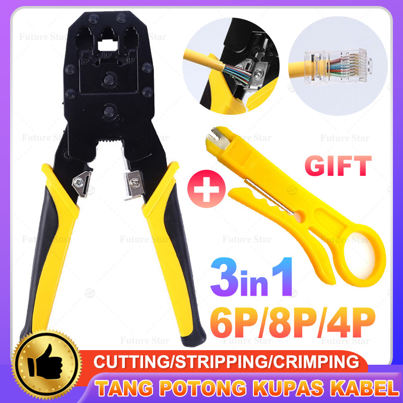Jual Tang Potong Kupas Kabel 4P 6P 8P Self-Adjusting Wire Strippers 3 ...