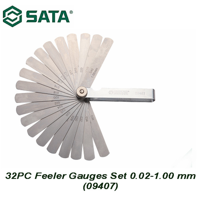 Jual ALAT UKUR KERAPATAN 09407 32PC FEELER GAUGES SET 0.02-1.00MM SATA | Shopee Indonesia