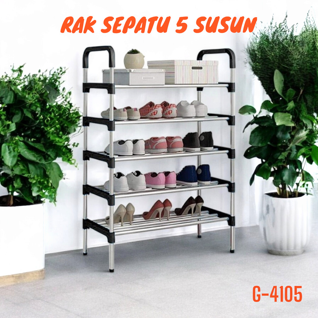 Jual Rak Sepatu Sandal Susun Serbaguna 5 Tingkat / 4 Susun Plastik ...
