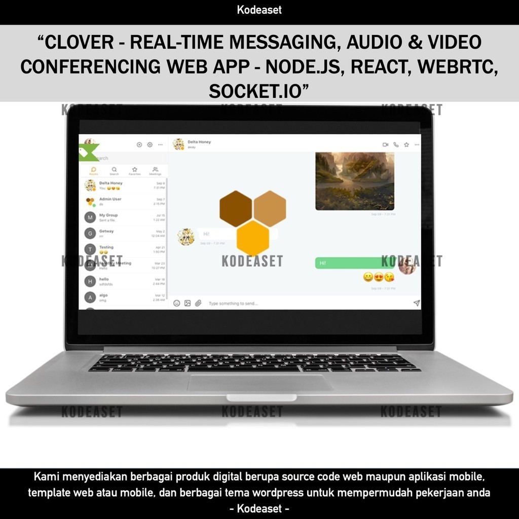 Jual SOURCE CODE APLIKASI WEB CLOVER - REAL-TIME MESSAGING, AUDIO & VIDEO CONFERENCING WEB APP ...