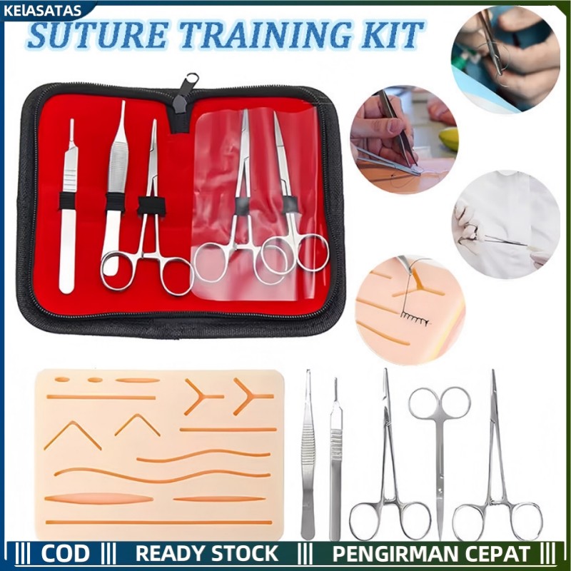 Jual Surgical Medis Wound Suture Training Kit / Kulit Silikon Pad ...