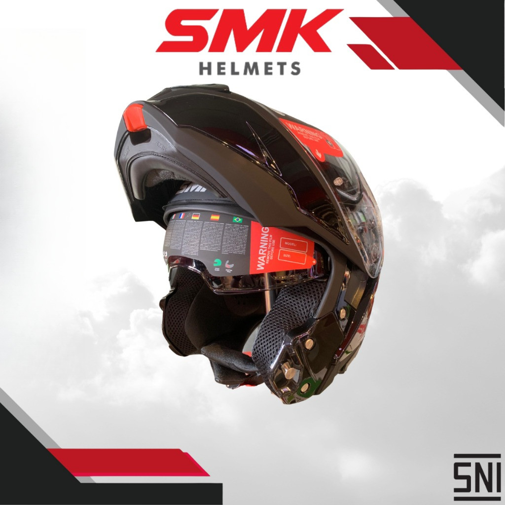 Jual HELM FLIP UP SMK GULLWING BLACK GL200 MODULAR FLIP UP SNI ORIGINAL ...