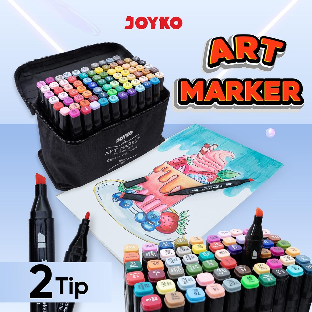 Jual JOYKO Art Marker Spidol Penanda Seni Berwarna ARMK-74-30 ~ 80 ...