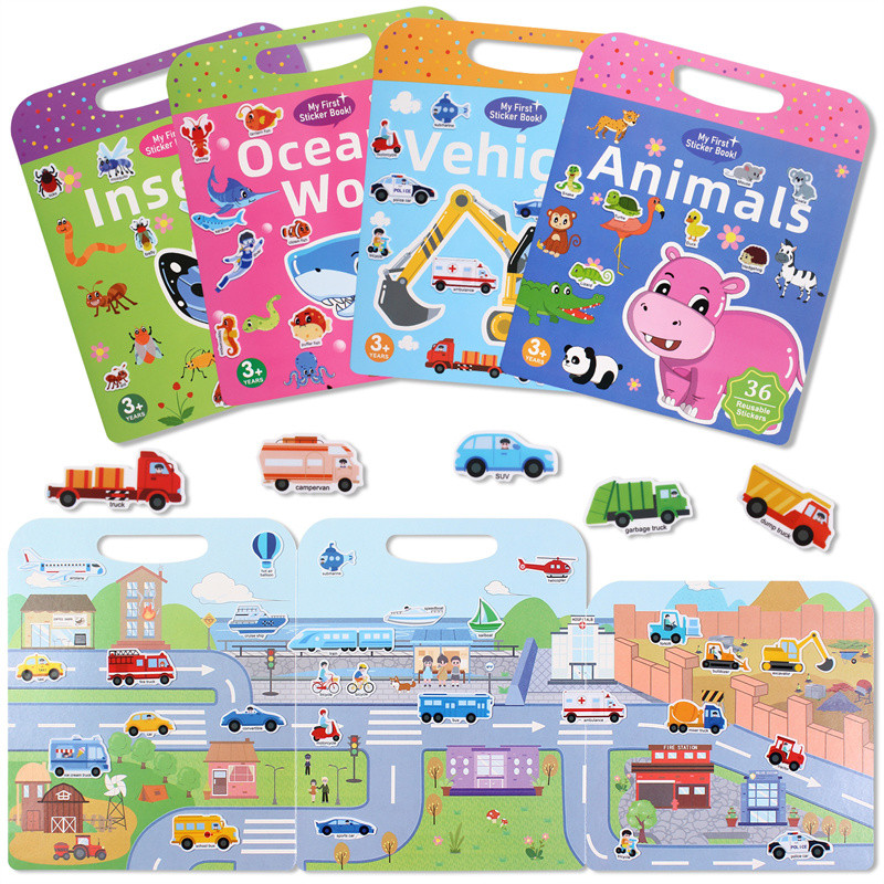 Jual Reusable Sticker Book For Toddlers, Waterproof Sticker Books ...