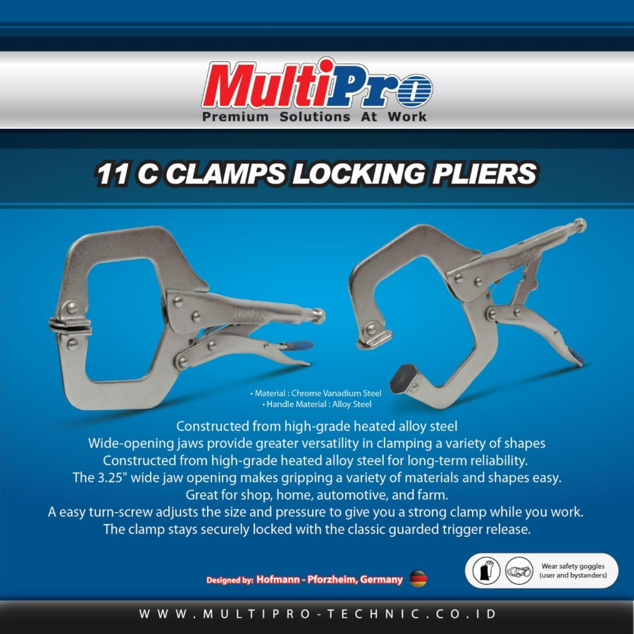 Jual MULTIPRO 11 C CLAMPS LOCKING TANG BUAYA LAS KLEM CATOK JEPIT BESI ...