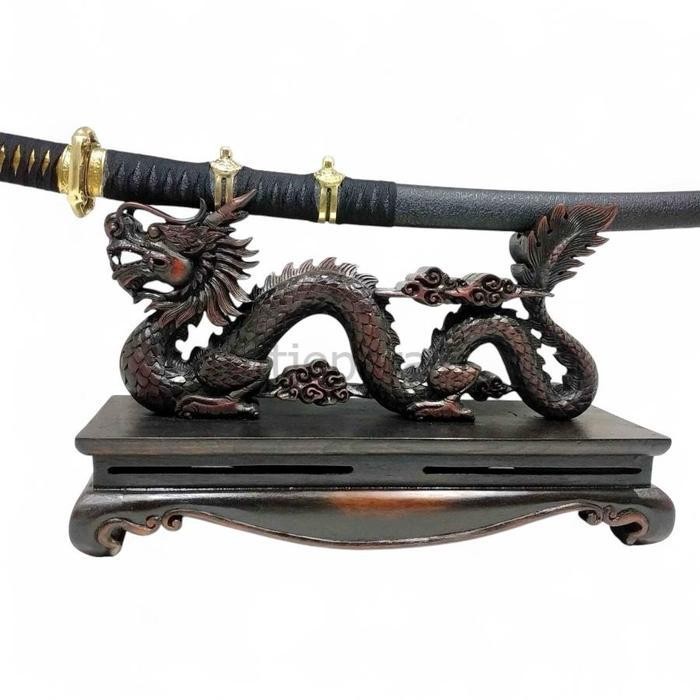 Jual Stand Tempat Pedang Samurai Katana Ukir Naga Liong Kayu Jati Garap ...