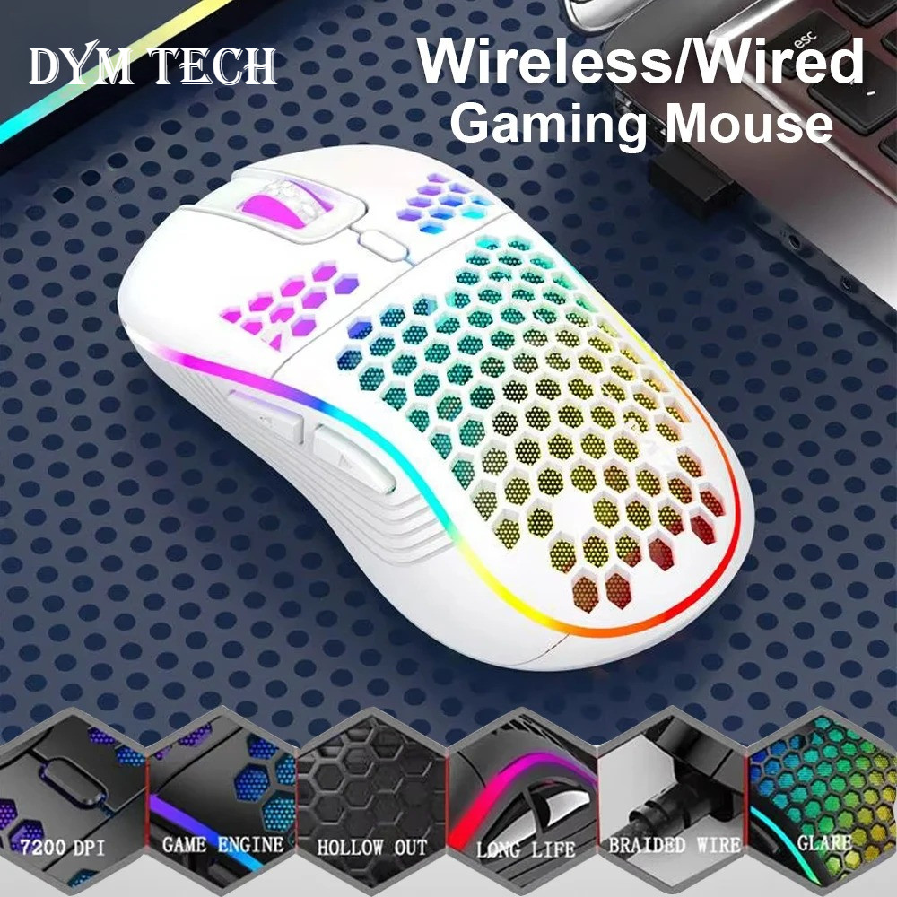 Jual Wired/2.4G Wireless Mouse with RGB Backlit 6-button 3-speed DPI ...