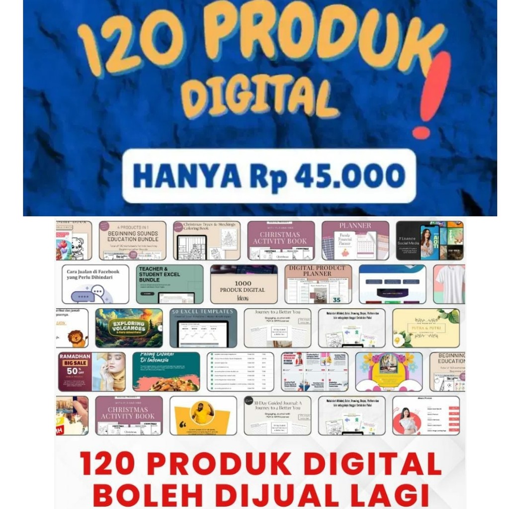 Jual 120 PLR PRODUK DIGITAL SIAP PAKAI DAN SIAP UPLOAD | Shopee Indonesia