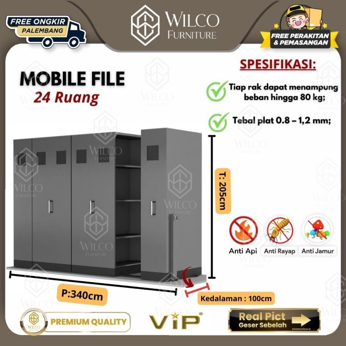 Jual Lemari Dokumen VIP 24 Ruang / Mobile File VIP 24 Comparment ...