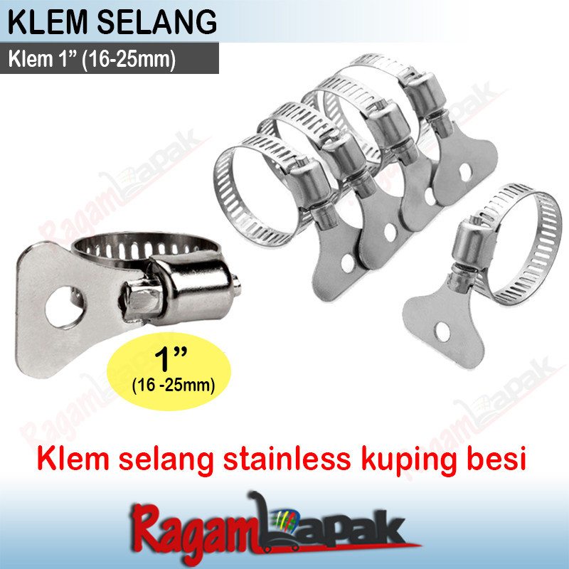 Jual Klem Selang Stainless Kuping Besi 1" Hose Clamp 1 inch with Handle ...