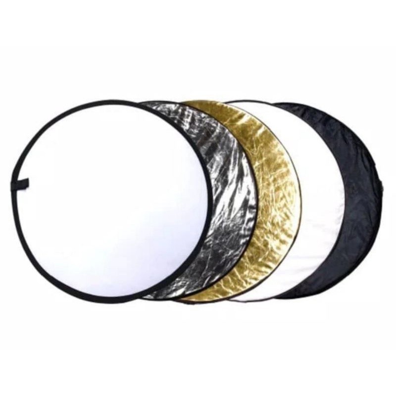 Jual Reflector Cahaya Studio Foto 2 in1 5 in 1 Bulat Gold dan Silver ...
