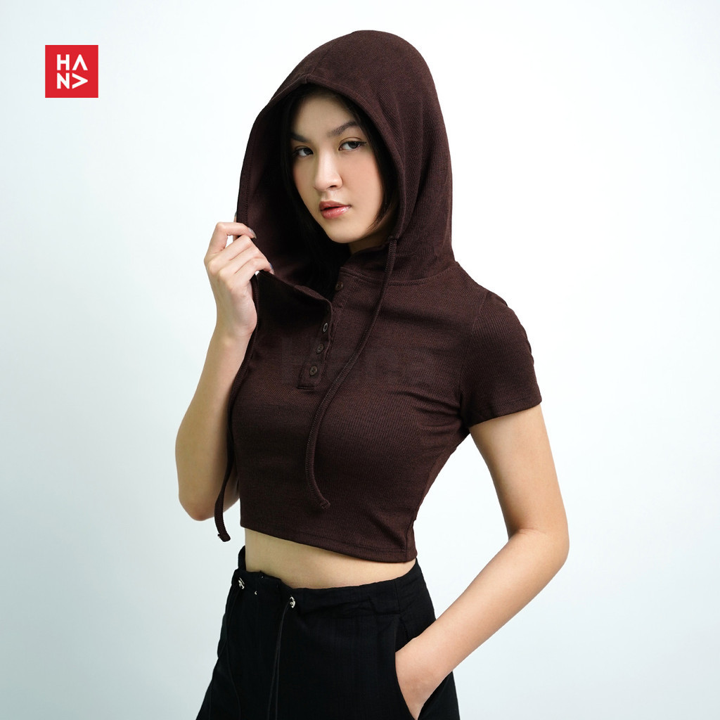 Jual Hana Fashion - Haerin Button Top/Korean Crop Top/Atasan Crop Top ...