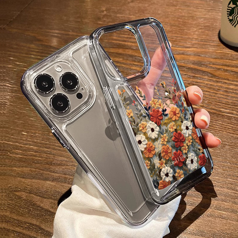 Jual Transparent Simple Aesthetic Flower Case hp Samsung A17 5G A07 A56 A36 A16 A06 A55 S25 A26 ...