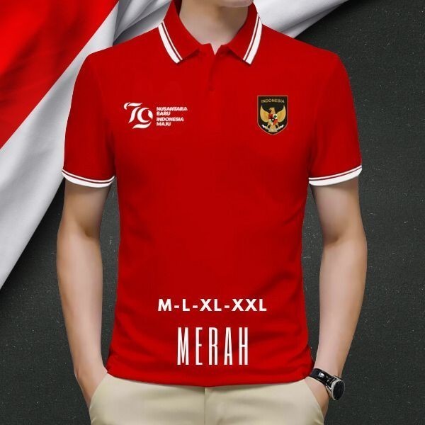 Jual POLO SHIRT BAJU KAOS JERSEY BOLA TIMNAS HUT RI KEMERDEKAAN REPUBLIK INDONESIA 79 HOME AWAY ...