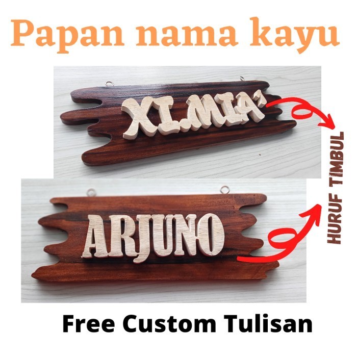 Jual Papan nama kayu Tulisan kayu Ukiran nama kayu Huruf timbul - T ...