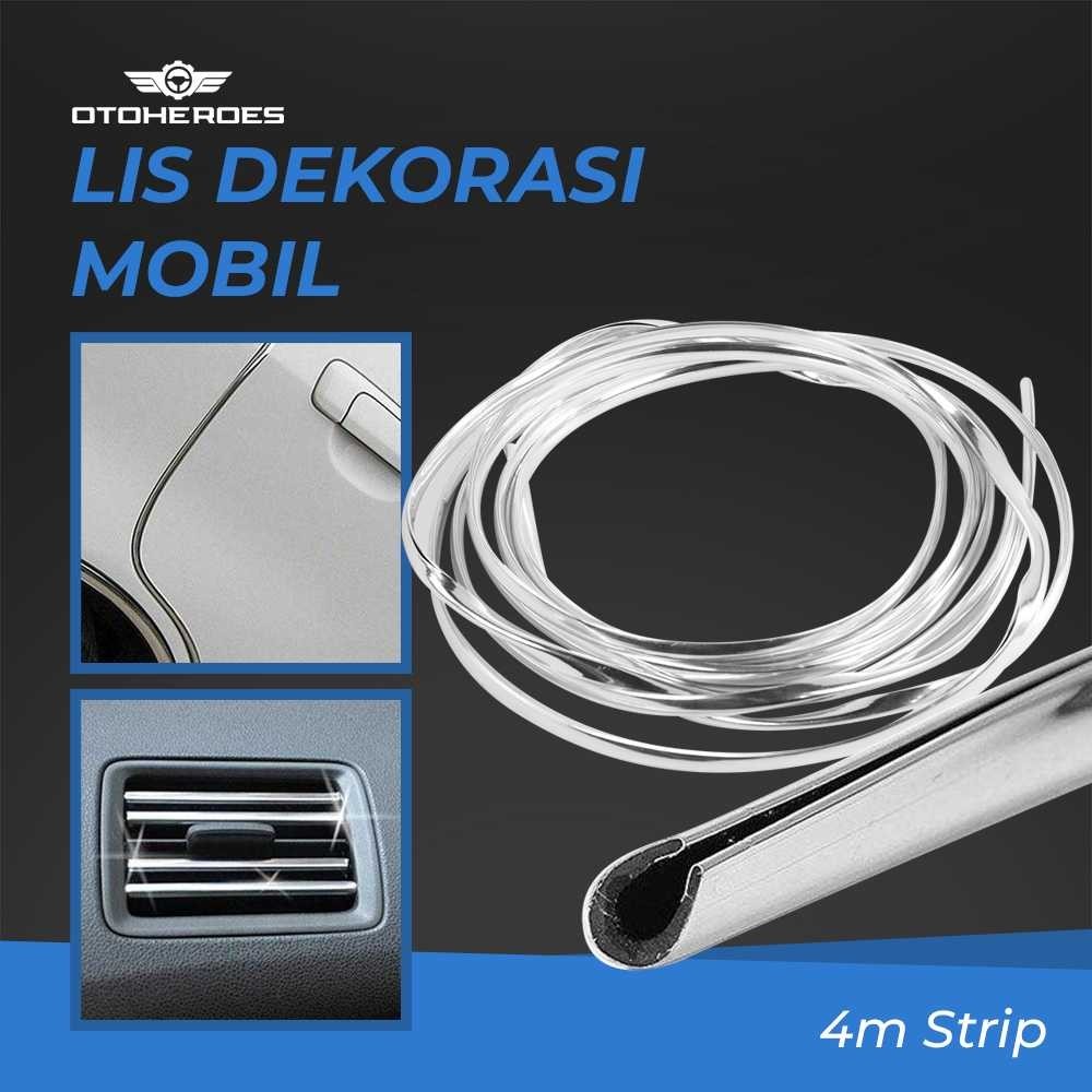 Jual OTOHEROES Lis Dekorasi Interior Mobil Moulding Chrome Trim Strip ...